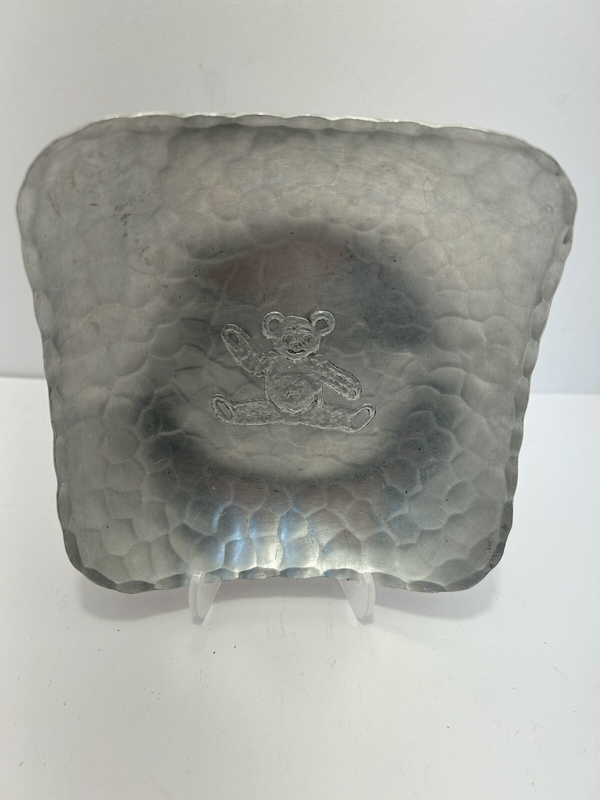 Vintage Teddy Bear Hammered Aluminum Trinket Dish DEPONCEAU Rochester ...