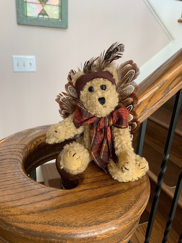 Judith G. Halloween/Autumn "TURKEY FEATHERS BEAR"- 1990s- fully jointed ...