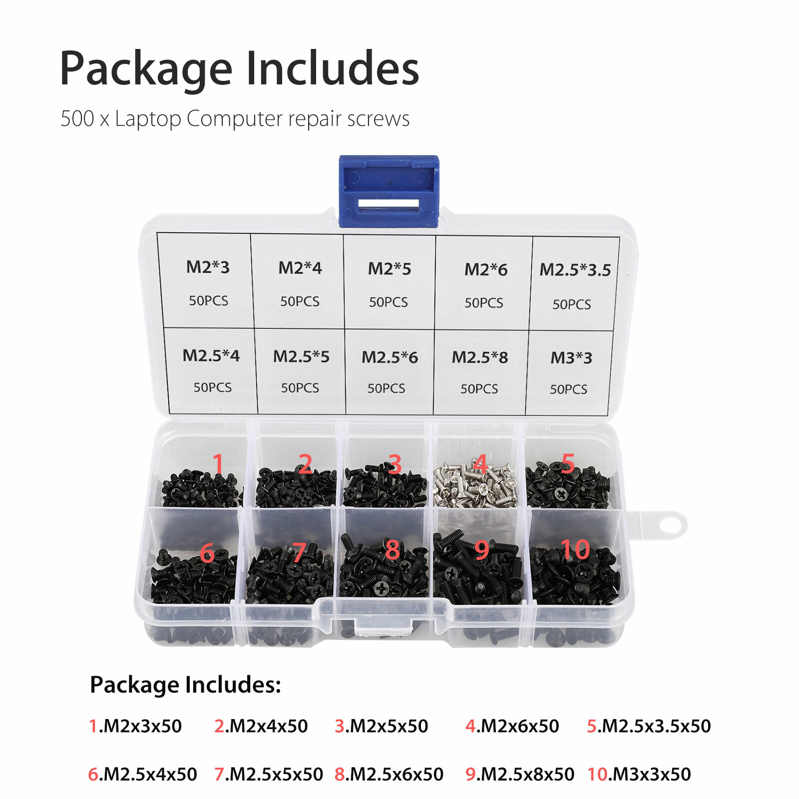 500pcs Laptop Notebook Computer PC Screw Set Universal Repair Tools for ...