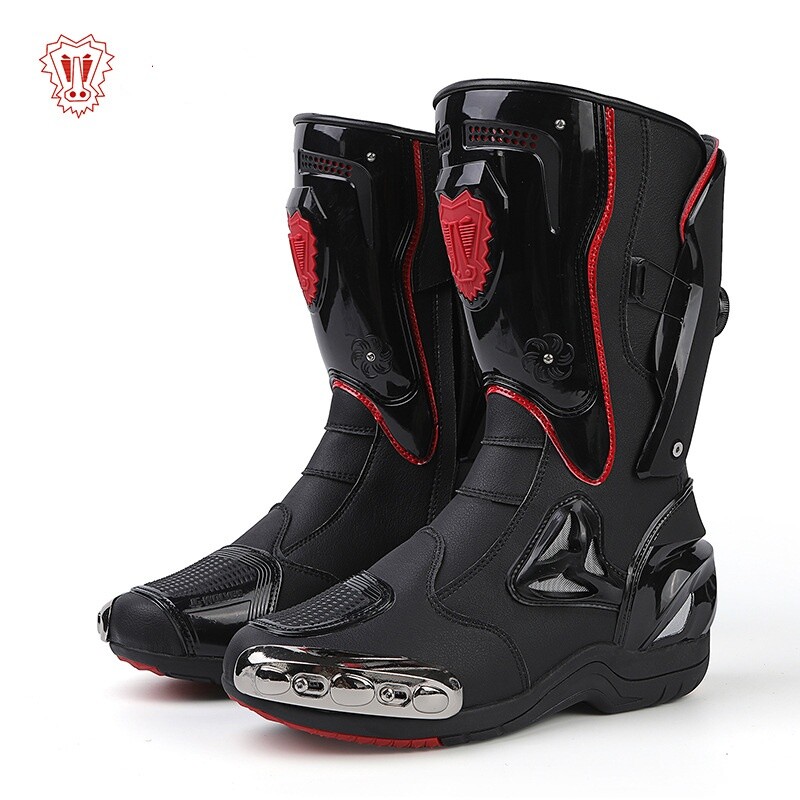 JG WOLVES Mens Motorcycle Boots Motorbike Riding Breathable Shoes Non ...