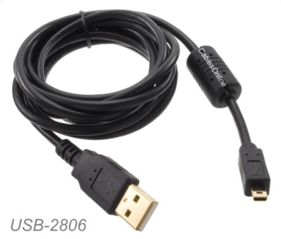 6ft USB 2.0 A to Mini-B 8-Pin Cable for Pentax, Panasonic, Nikon ...