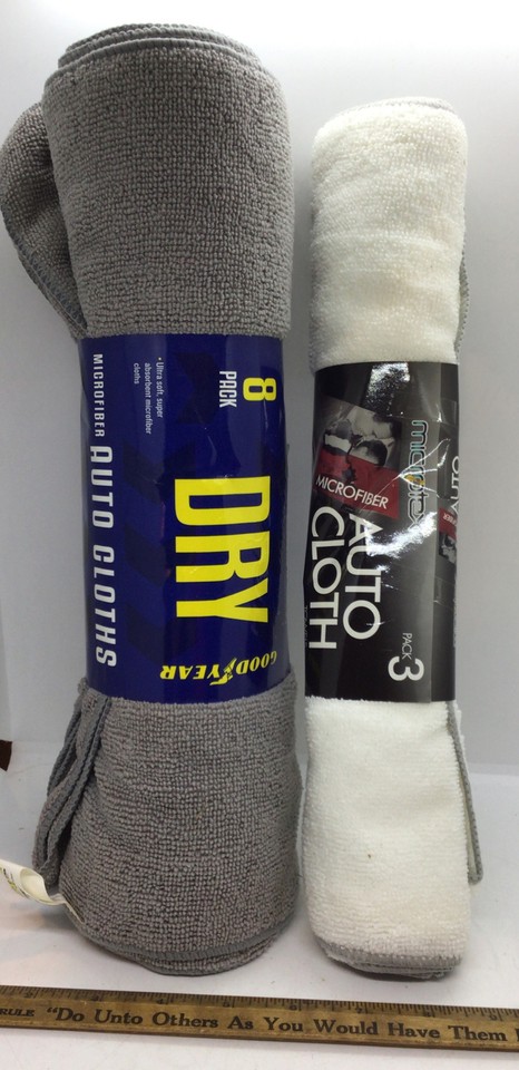 Goodyear Microfiber Auto Cloths (8) Pack 14" x 14" + Extra 3 Pack Of ...