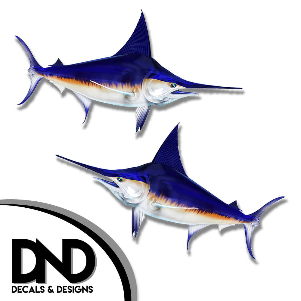 Swordfish - Fish Decal Fishing Tackle Box Bumper Sticker "5in SET" F ...