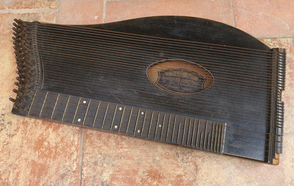 Antique Collectible German Zither Folk Musical Instrument K. SCHAMAL ...
