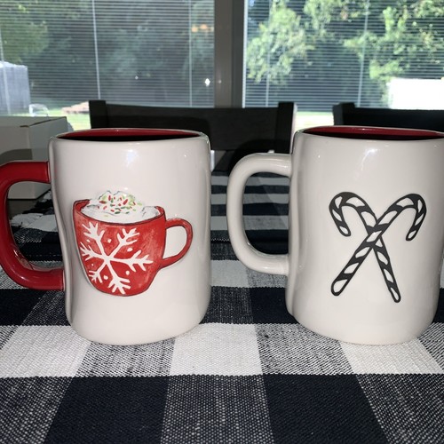 New Rae Dunn Peppermint Mocha & Hot Cocoa” Dbl Sided Winter Holiday Mug ...