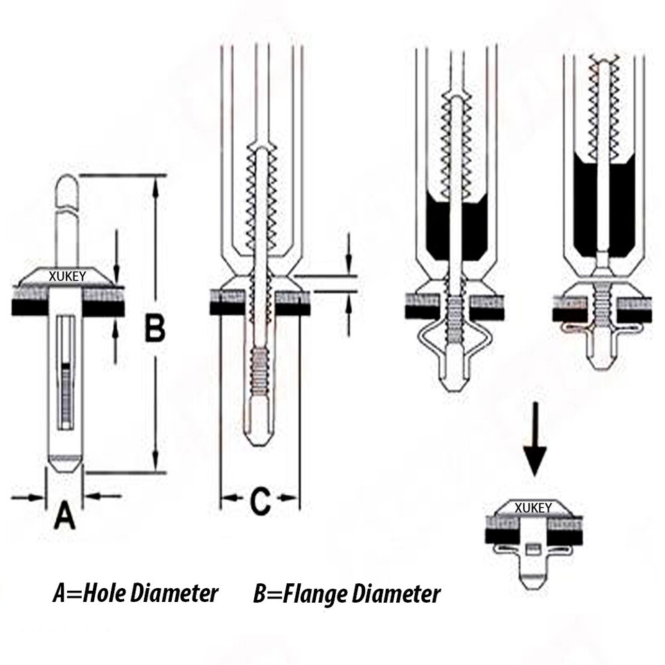 100XPlastic Flare Rivets Push Pin Clips Fender Wheel Arch Fastener OE ...