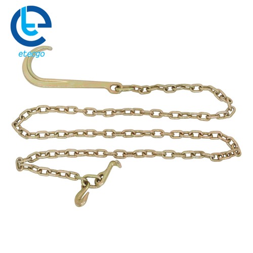 High Quality Grade 70 5/16×10 FT Tow Chain 15" Mini J Hook Recovery ...