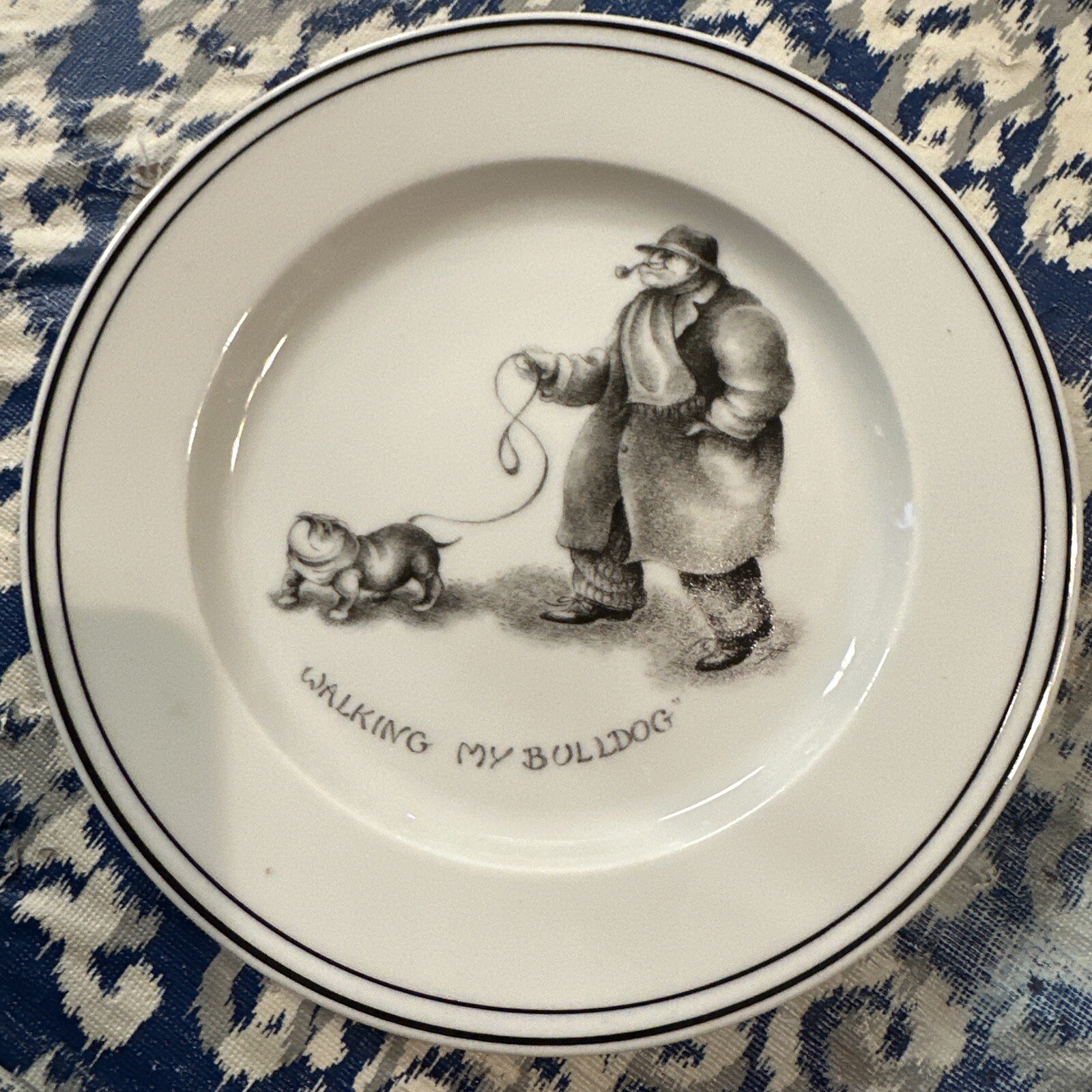 Limoges France Medard de Noblat Polka with My Bulldog Plate Joanna Hansen | eBay