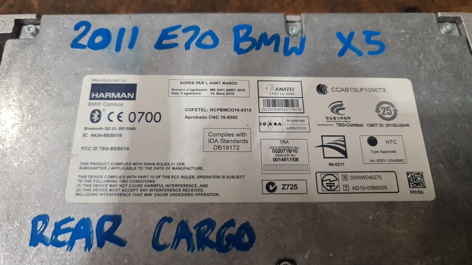 BMW X5 E70 2011 MDL HARMAN BLUETOOTH COMBOX TELEMATICS UNIT MODULE | eBay