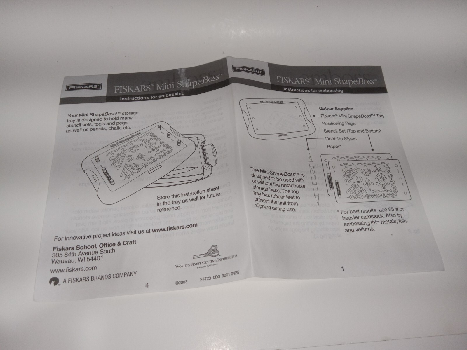 Fiskars Mini-shape Boss Portable Embossing System 5635 Set for sale ...