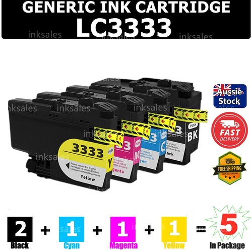 5X Generic LC3333 LC-3333 Ink Cartridge For Brother DCP-J1100dw MFC ...