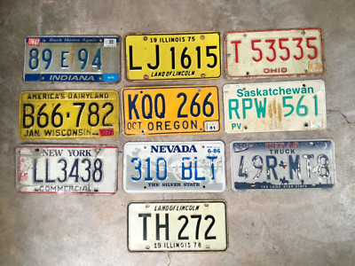 10 EXPIRED NEW YORK OHIO OREGON NEVADA INDIANA TEXAS LICENSE PLATES AND ...