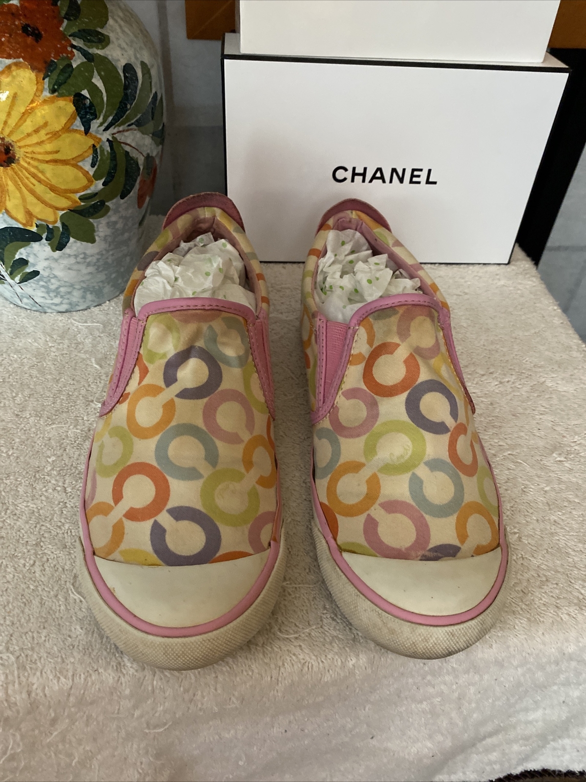 COACH Beale Colorful “C” Slip On Canvas Sneakers Pink… - Gem