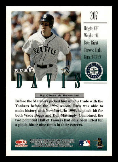 1998 Studio #207 Russ Davis Seattle Mariners BASEBALL | eBay