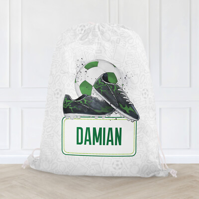 Personalised boys footy Kids Bag PE Swimming School Bag team colours ...