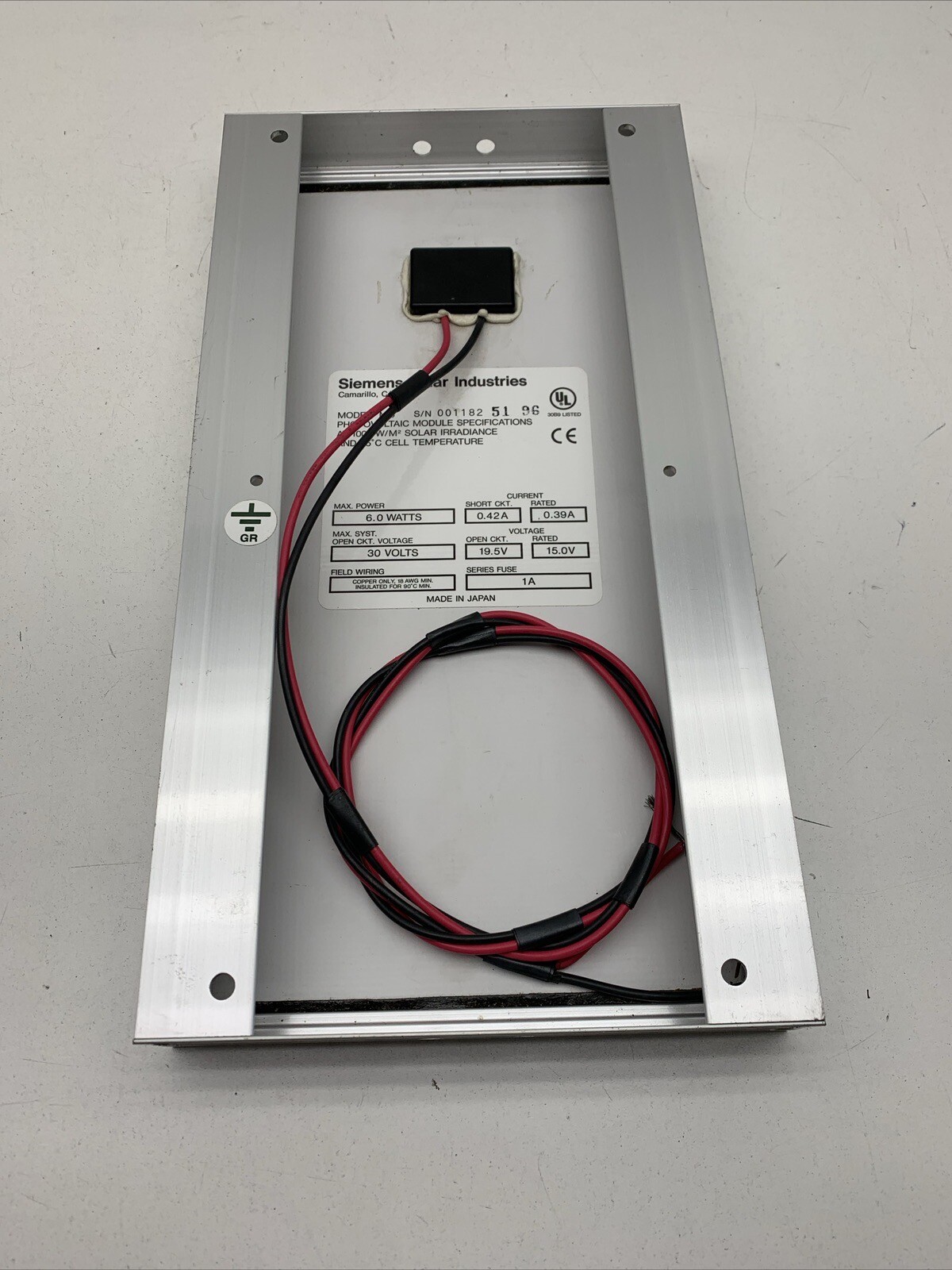 Siemens Model M5 Photovoltaic Solar Panel 6W 30V | eBay