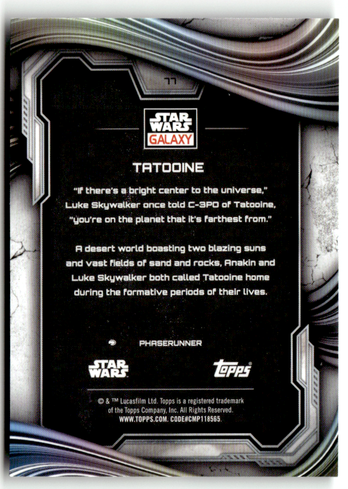 Topps 2025 Star Wars Galaxy No. 77 Tatooine | eBay