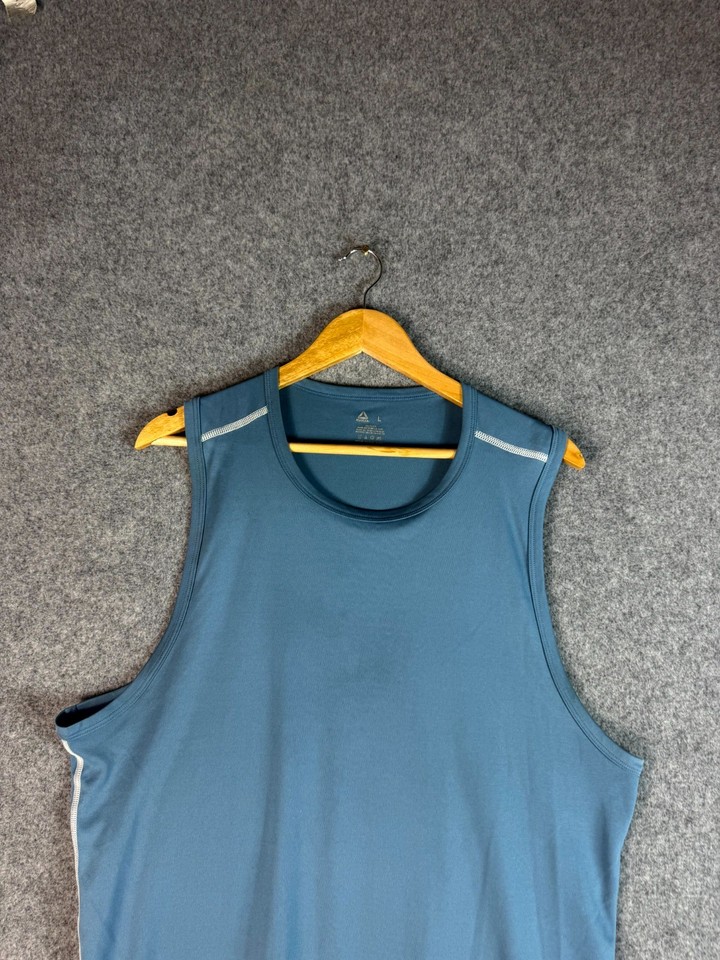 Reebok Basic Tank Top Mens Large Blue Activewear Sleeveless Outdoor ...