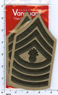 USMC Master Gunnery Sergeant MGySgt E9 Marines grn/tan Chevrons PATCH ...