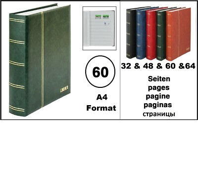 5 Stamp Stock Album Padded Green 60 White Pages Lindner 1162S-G | eBay
