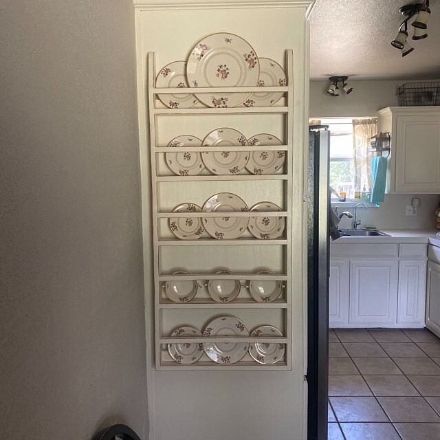 Farmhouse Plate Rack, Open Back Hanging Plate Rack, Vertical Plate ...