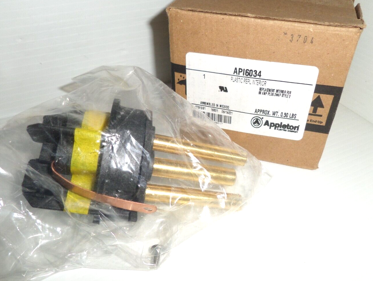 ⭐NEW IN BOX⭐ Appleton API6034 60-Amp Pin&Sleeve REPLACEMENT INTERIOR 3W ...