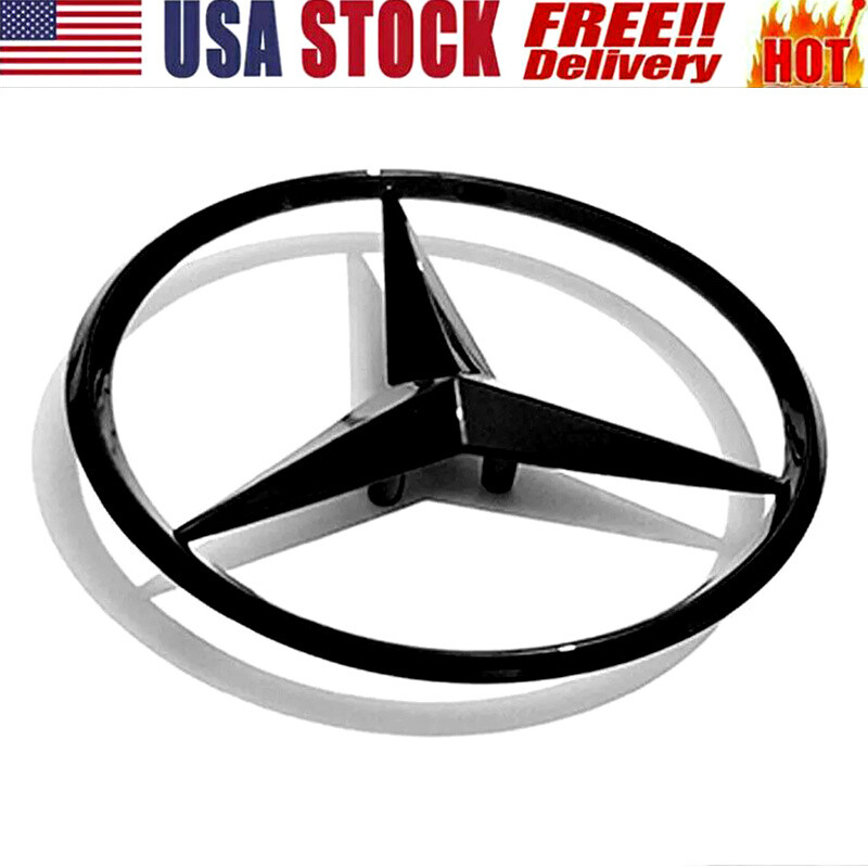 W166 SUV Mercedes GLOSS BLACK Star Emblem Rear Trunk Lid Logo Badge AMG ...
