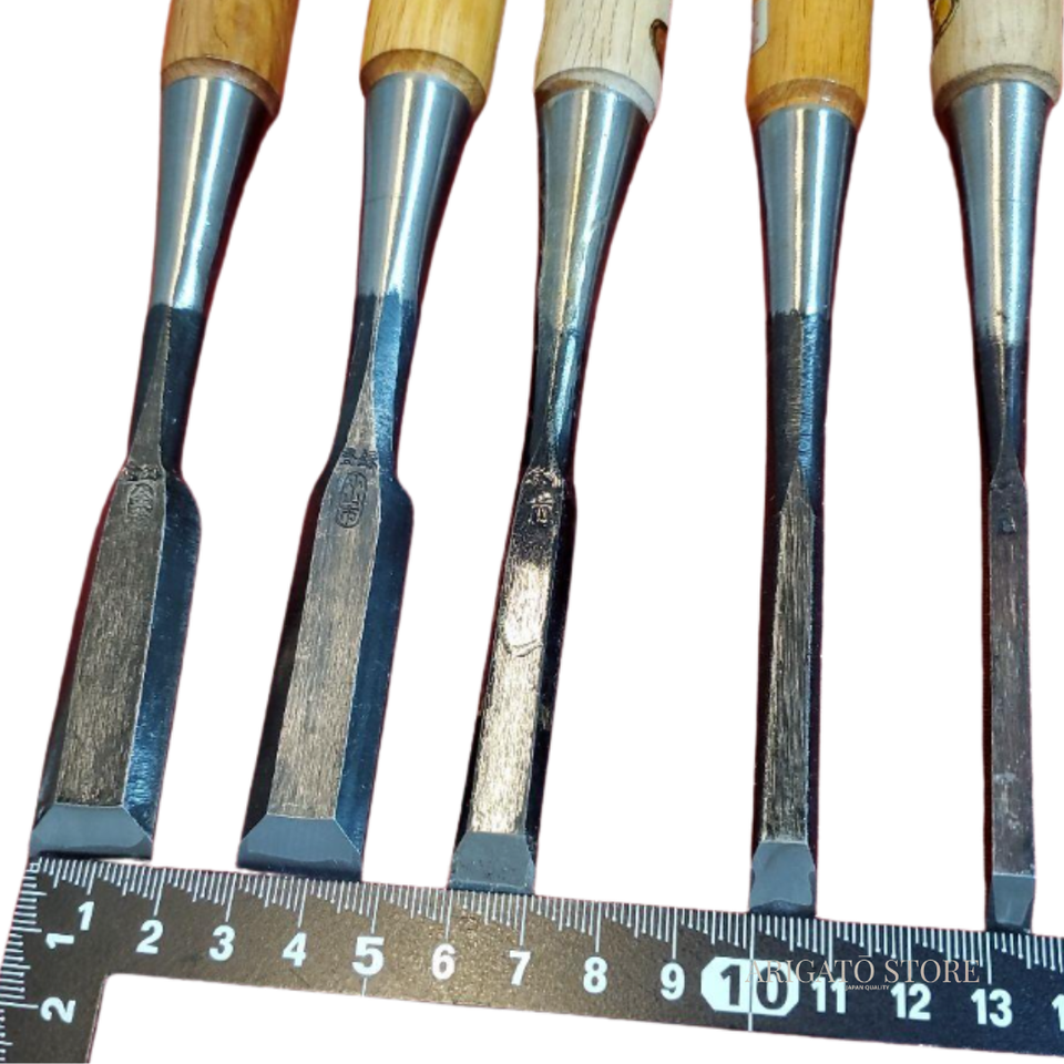 Vintage Japanese Chisel 5set Nomi /Hand Plane Saw Iron Hammer Hand Tool ...