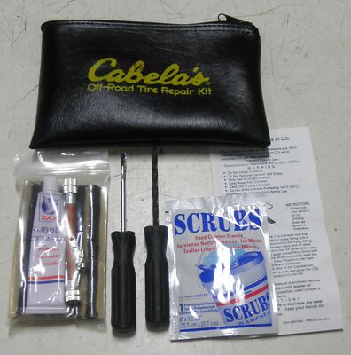 NO CO2 Cabela's Off-Road Tire Plug Kit 9/10 Plugs Reamer Valve Core and ...