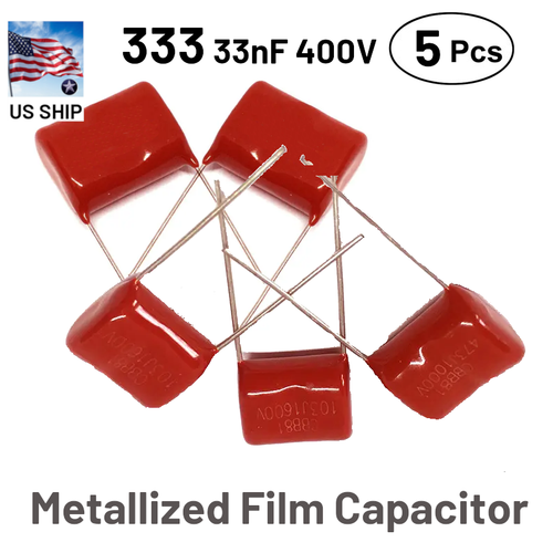 5x 333 33nF 400V 10mm Metallized Polypropylene Film Capacitor | US Ship ...