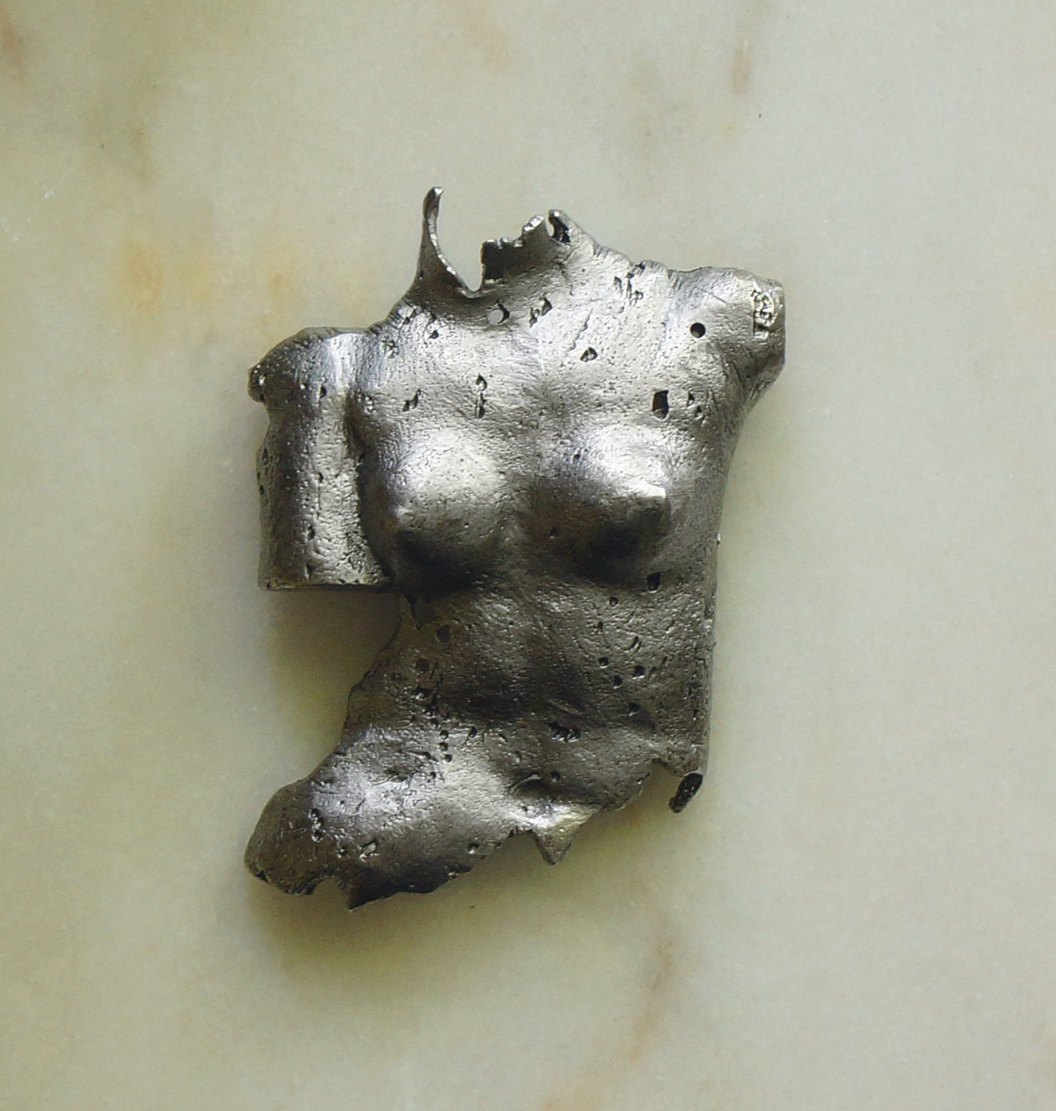 Huge Designer Nude Torso Silver Plated Brooch *ULTRA … - Gem