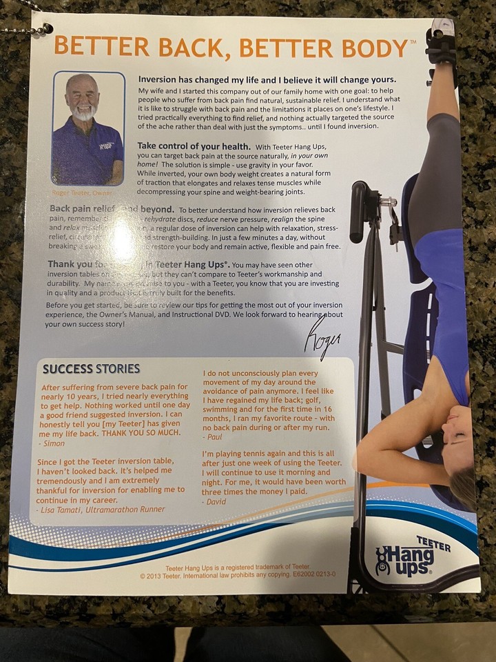 Teeter Hang Ups EP-960 Inversion Table with Back Pain Relief | eBay