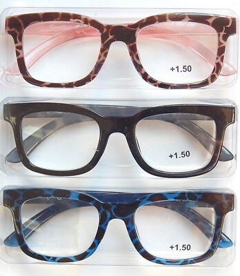 JESSICA SIMPSON 3-PACK PREMIUM READING GLASSES READERS +1.50+2.00+2.50 ...