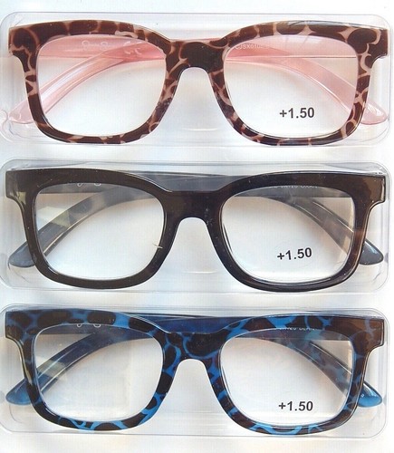 JESSICA SIMPSON 3-PACK PREMIUM READING GLASSES READERS +1.50+2.00+2.50 ...