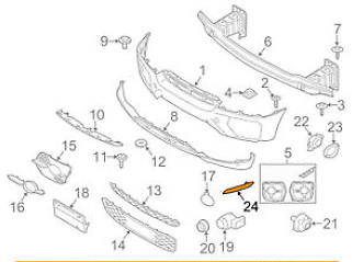 NEW BMW X5 E70 FRONT BUMPER RIGHT REFLECTOR 63147179992 7179992 OEM NO ...