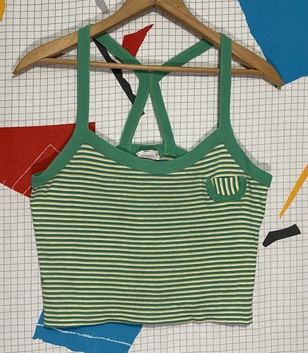 Vintage 70s Crop Top Tank Shirt Medium Hippie Striped Boho Indie ...