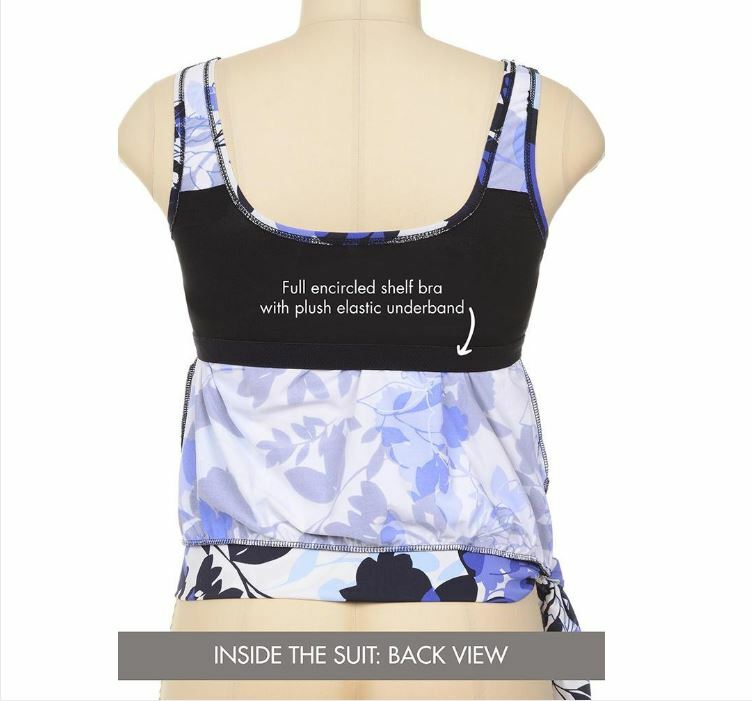 Beach Belle Women's Swimsuit Two Piece Tankini Set Blouson Top Swim ...