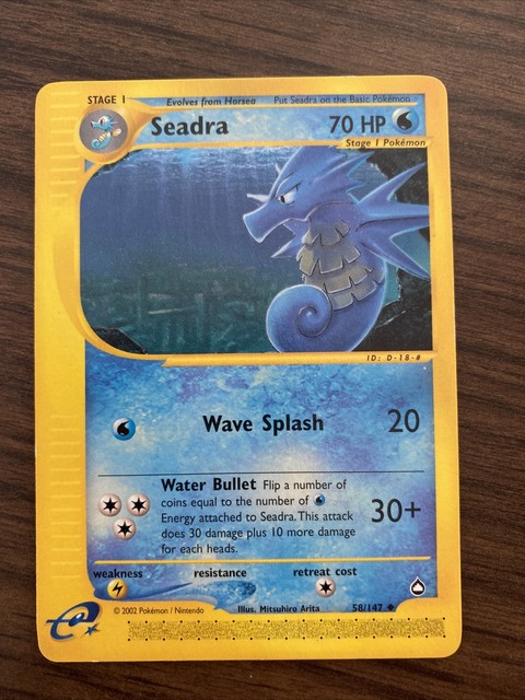 Pokémon TCG Seadra Aquapolis 58/147 Regular 1st Edition Uncommon for ...