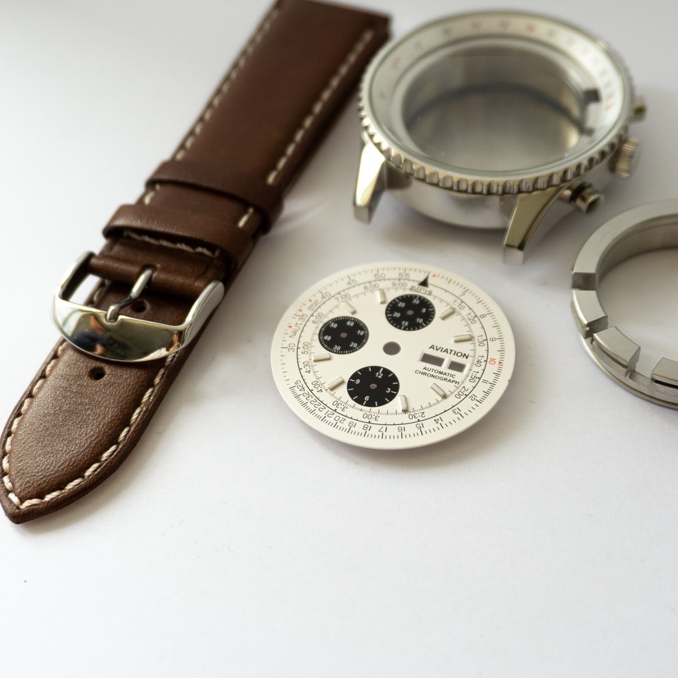 Aviation - Chronograph Eta Valjoux 7750 Case Uhrenkit / Kit DIY Watch ...