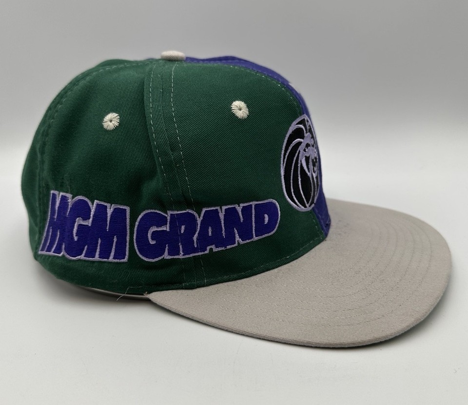 Vintage MGM GRAND Las Vegas Color Block Logo Pinwheel SnapBack Hat ...