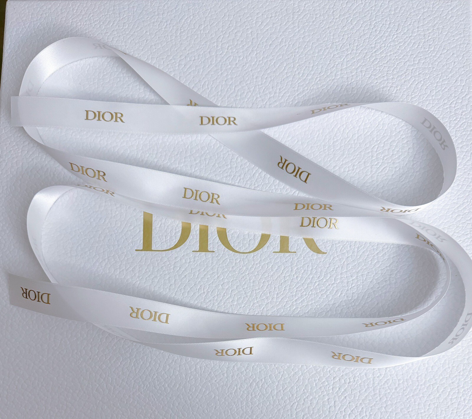CHRISTIAN DIOR Ribbon White (GOLD) Lettering 2 Yard 100% New 100% ...