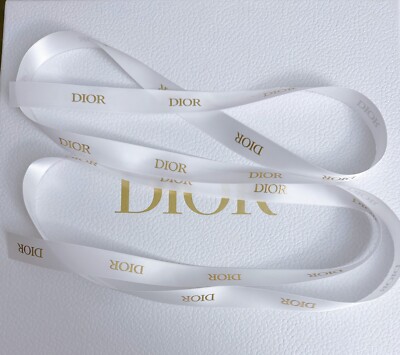 CHRISTIAN DIOR Ribbon White (GOLD) Lettering 2 Yard 100% New 100% ...