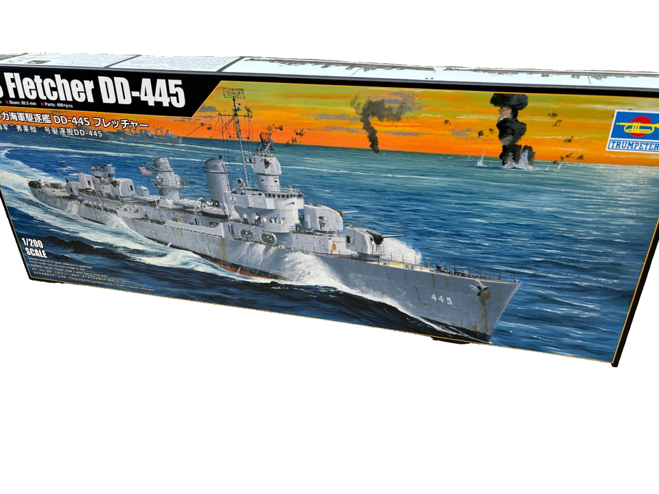 TRUMPETER # 03723 1/200th SCALE USS FLETCHER DD-445 USA DESTROYER MODEL ...