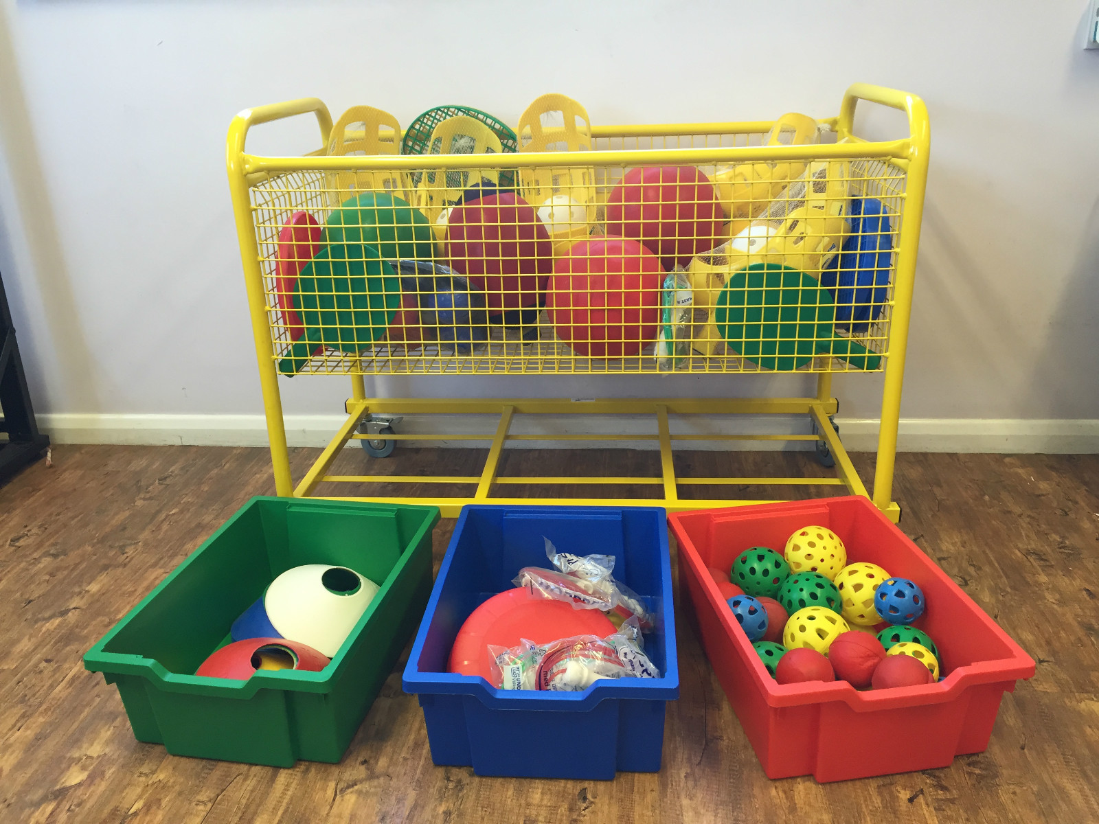 PE Equipment trolley with trays ideal for schools nurserys and ...