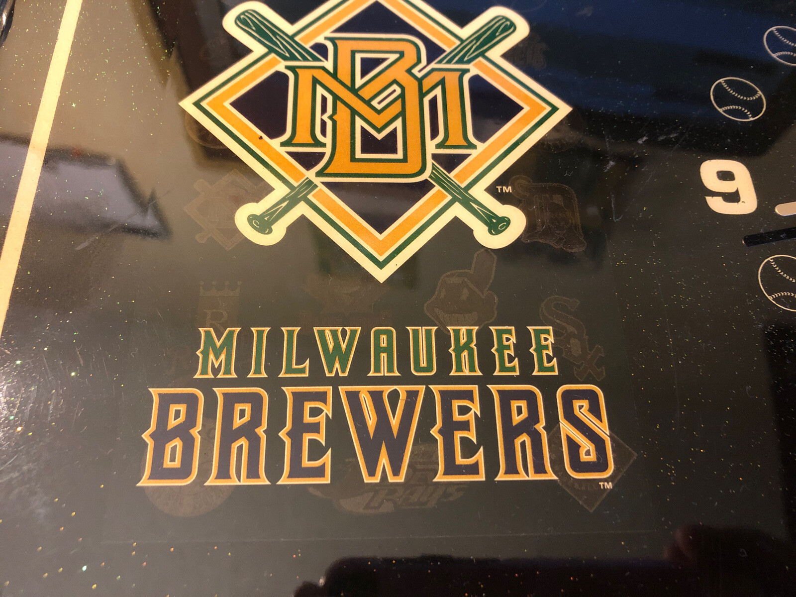 MILWAUKEE BREWERS BLACK LAQUER VINTAGE CLOCK WITH SECOND HAND PREOWNED ...