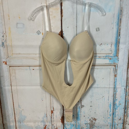 Women's Deep V Full Bodysuit Thong Backless U Plunge Body Shaper Bra ...