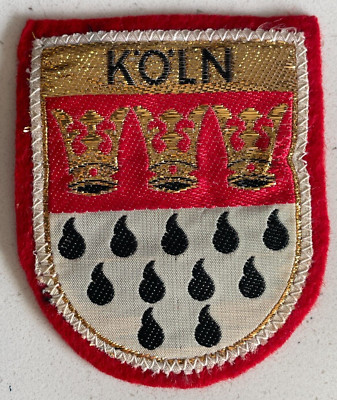 Koln Cologne Felt Back Travel Patch Vintage Souvenir Crest Coat of Arms ...