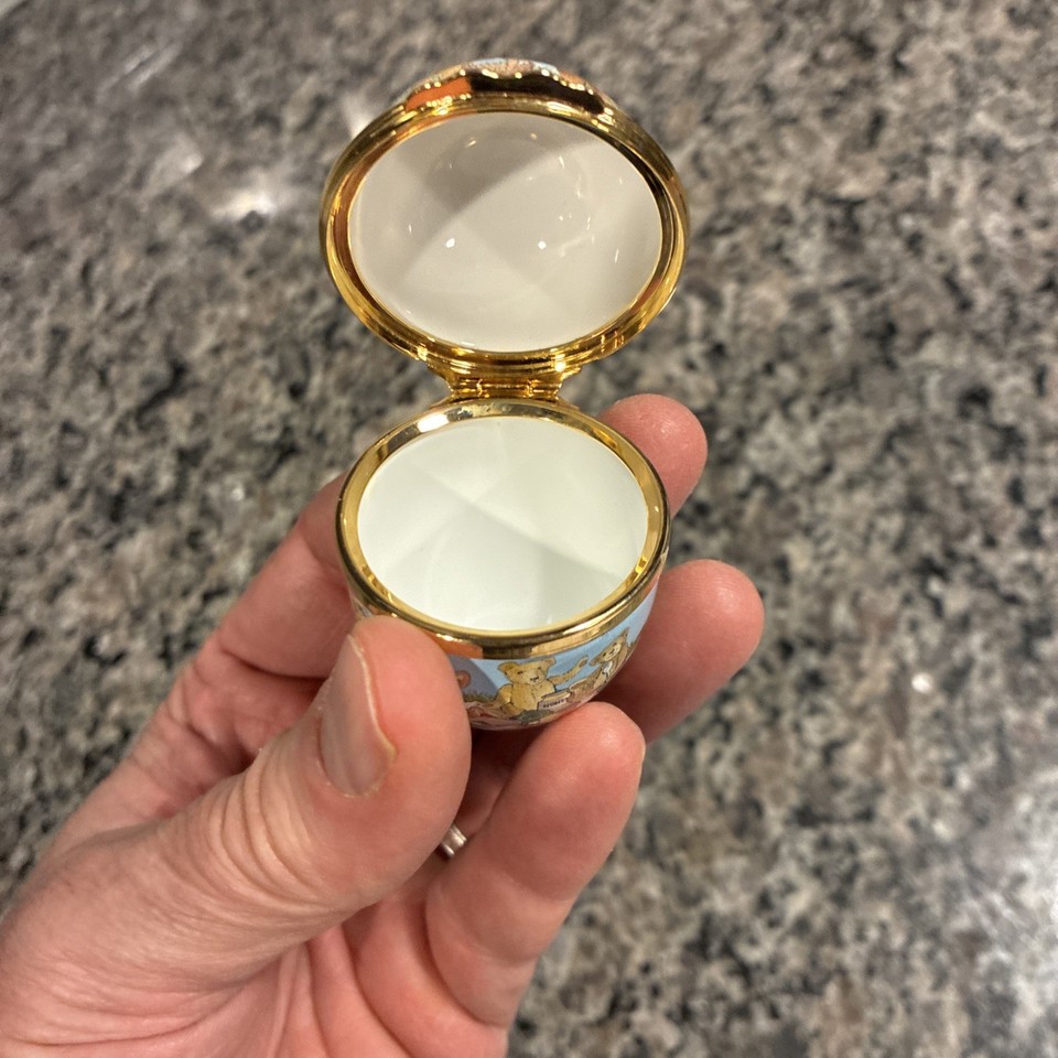 HALCYON DAYS Halcyon Days UK Trinket Box Easter Teddy Bear Enamel UK | eBay