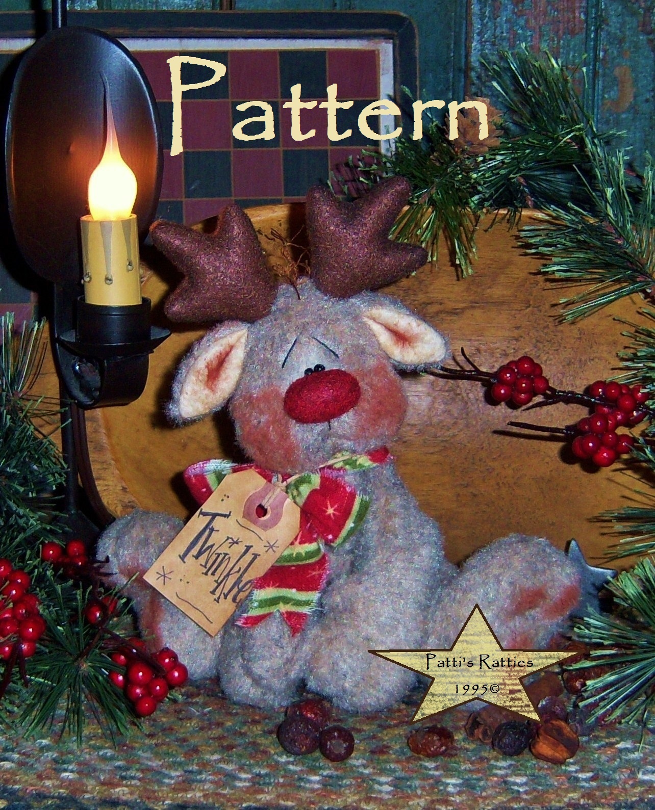 Primitive Patti's Ratties Reindeer Twinkle Christmas Doll Paper Pattern ...