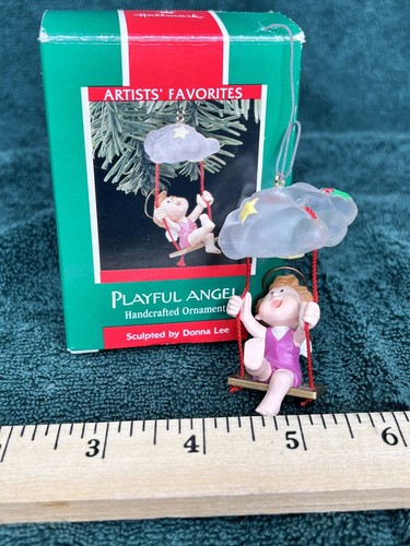 1989 Hallmark Keepsake Ornament "Playful Angel" Swinging From A Cloud ...
